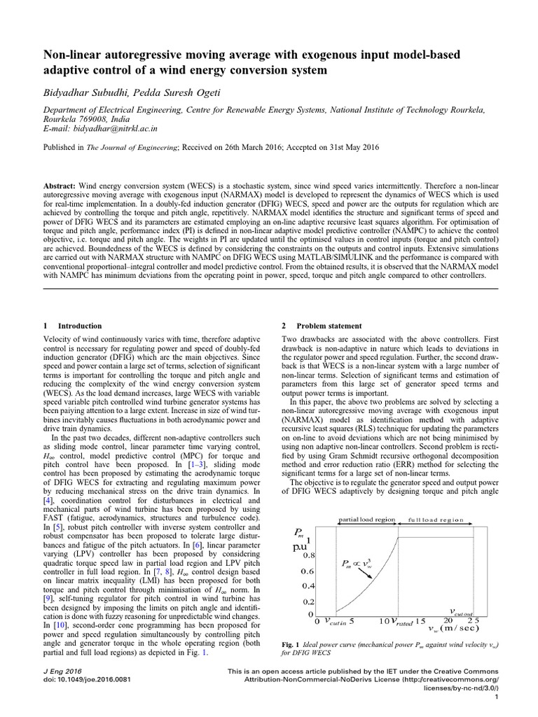 Non Linear Autoregressive Moving Average With Exogenous Input Model ...