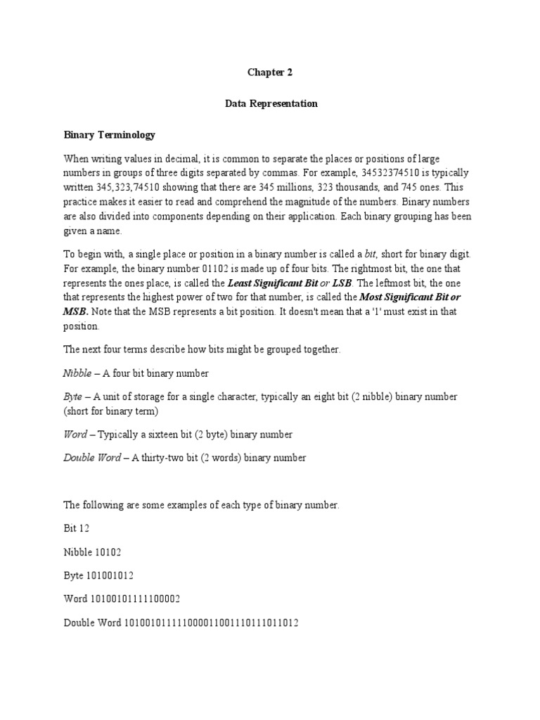 COA Chapter 2 | PDF | Binary Coded Decimal | Computing