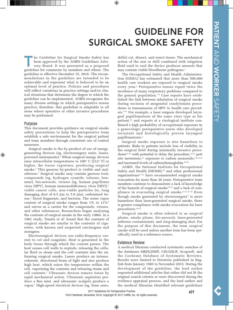 Guideline Surgical Smoke Safety Descargar Gratis Pdf Polycyclic