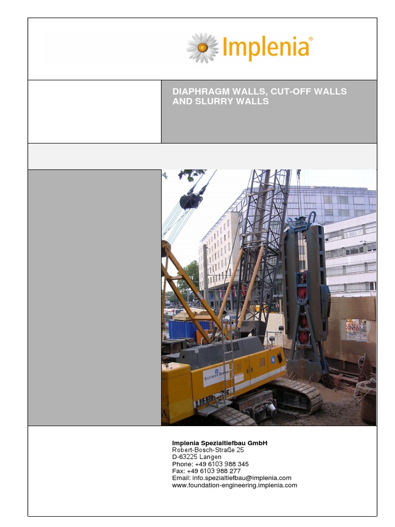 Diaphragm and Cut-Off Wall Techniques | PDF | Deep Foundation | Concrete