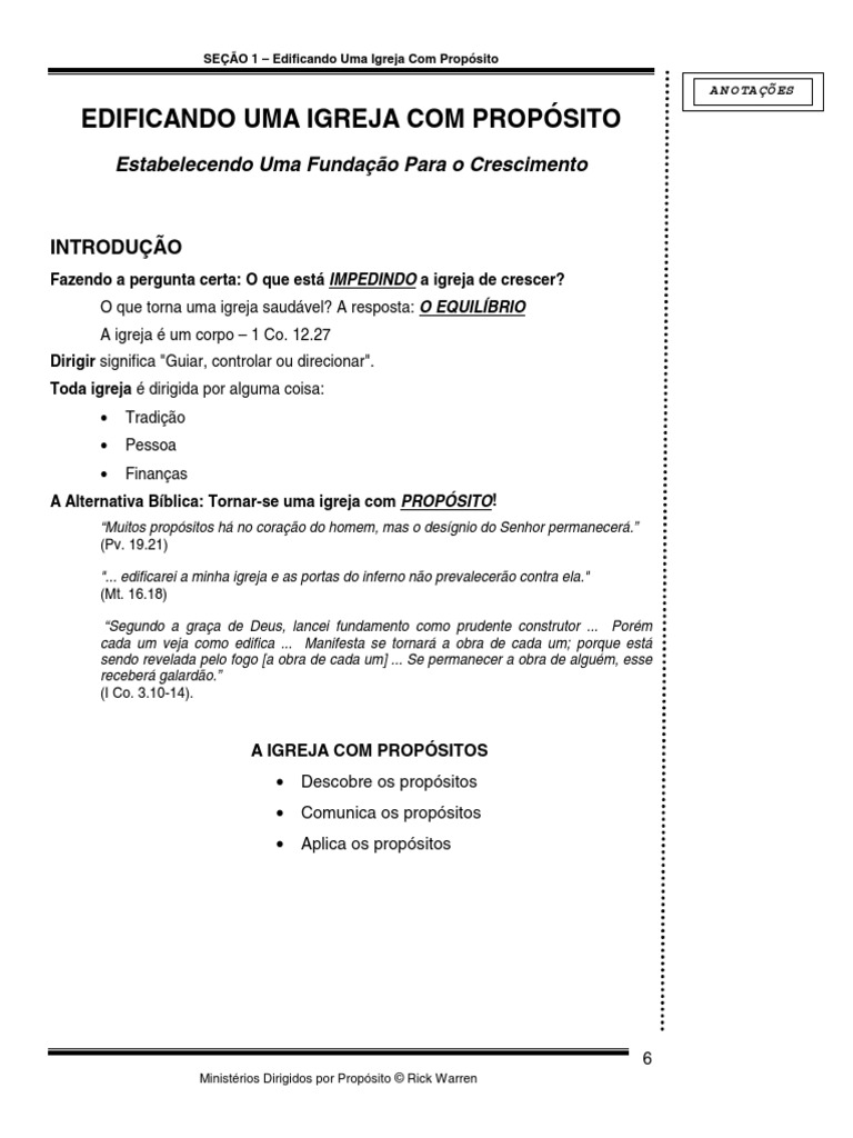 Edificando Uma Igreja Com Propósito | PDF | Igreja cristã | Eucaristia