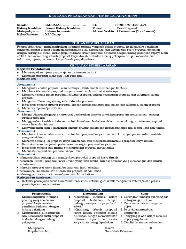 RPP Teks Proposal | PDF