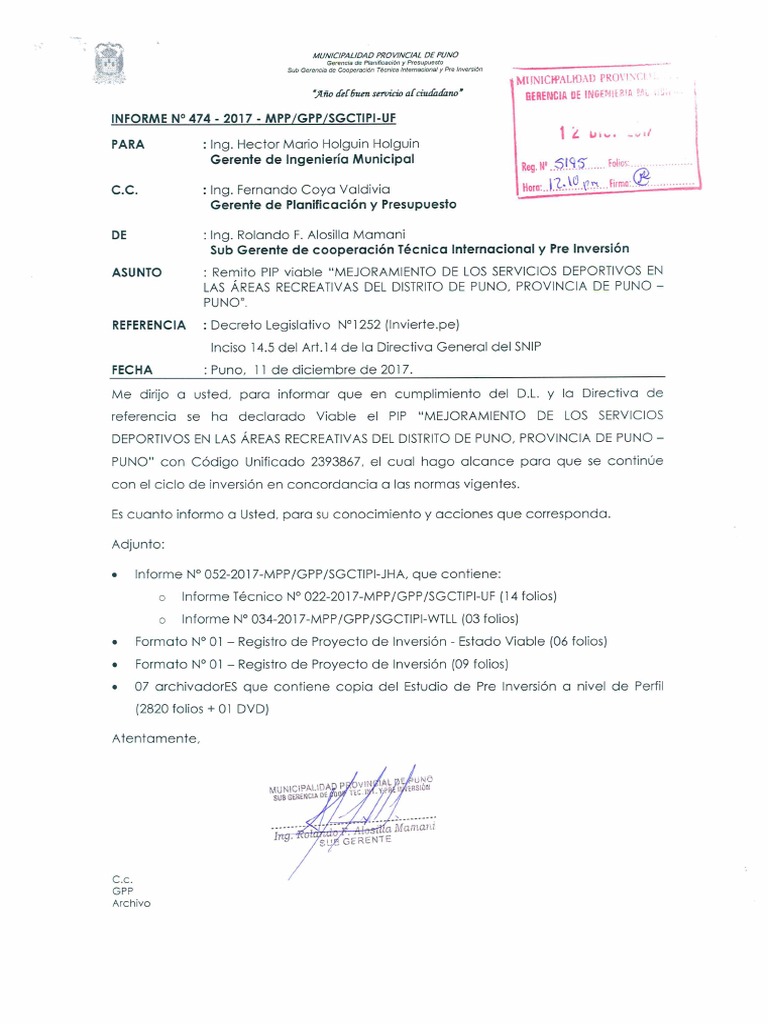 Informe De Viabilidad Pdf