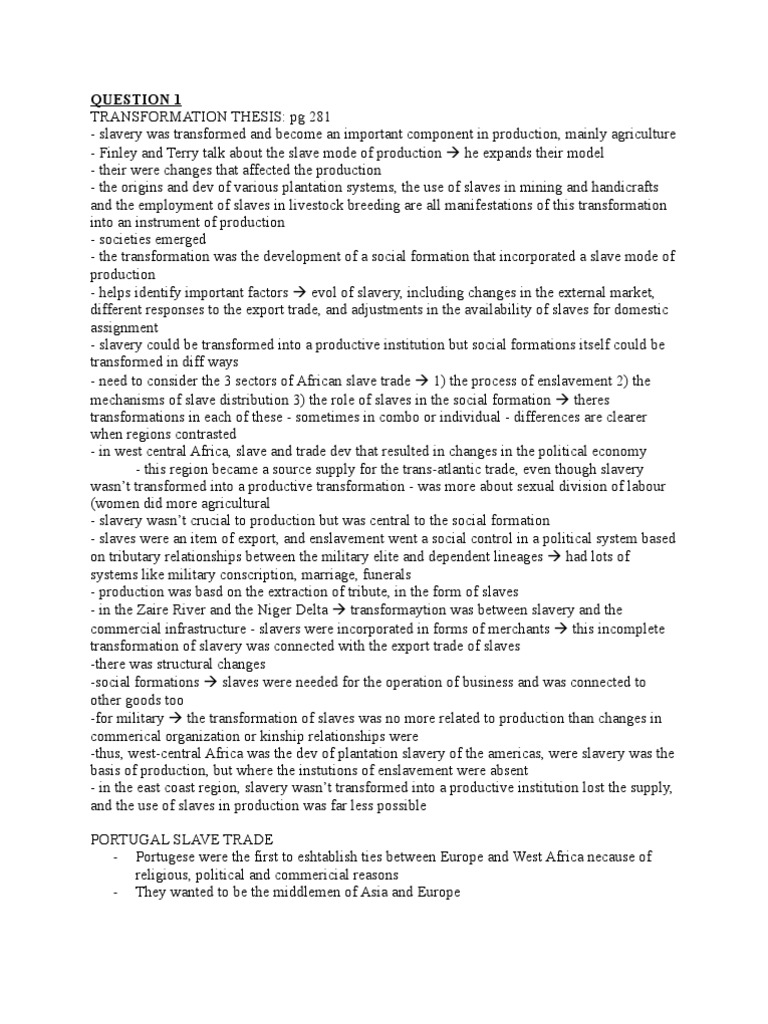 Final Exam Answers | PDF | Atlantic Slave Trade | Slavery