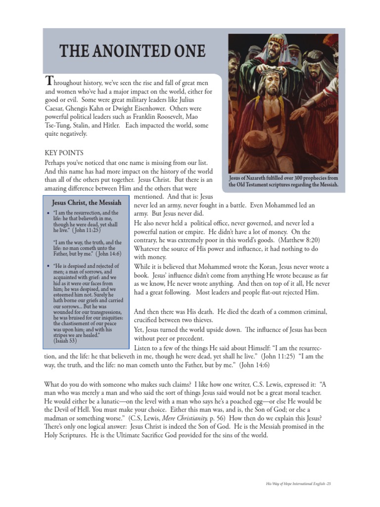 The Anointed One: Jesus Christ, The Messiah | PDF | Jesus | Theology