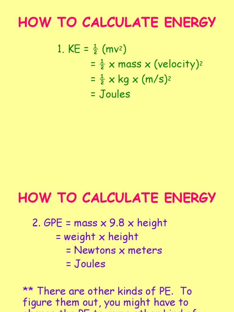 How To Calculate Energy | PDF