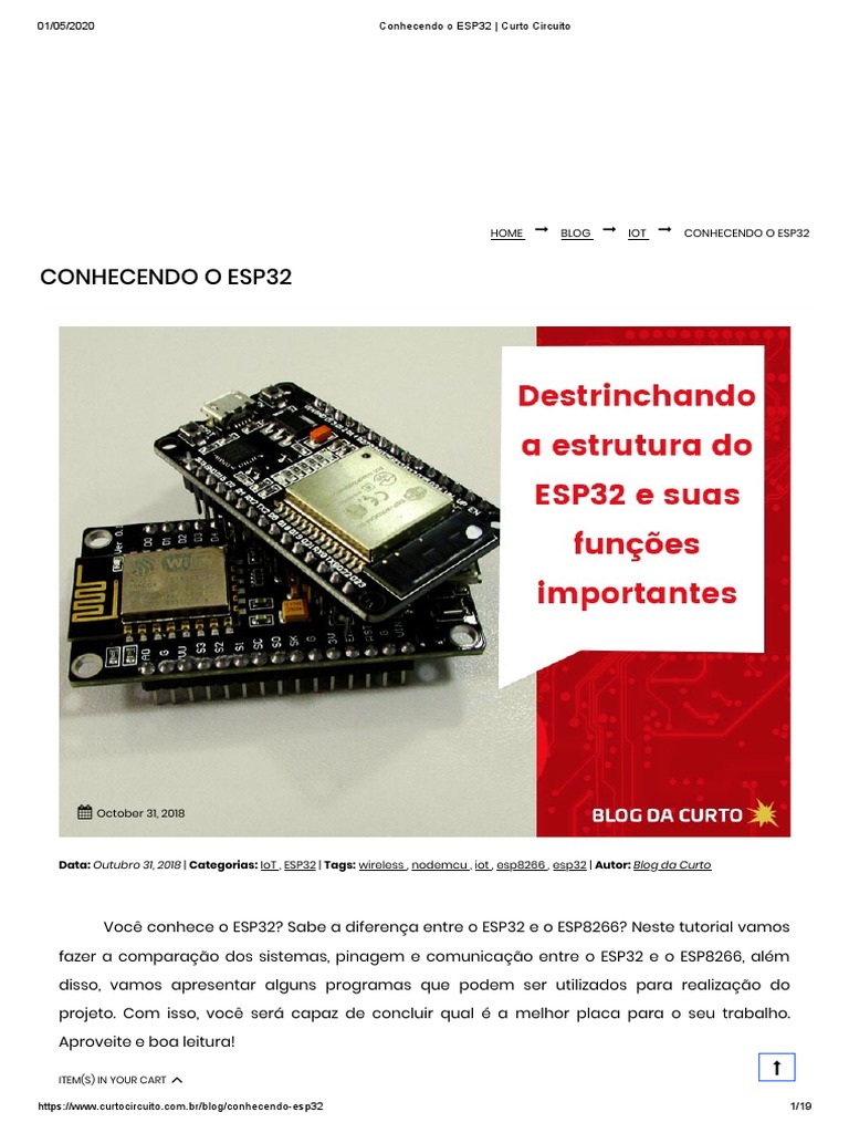 Conhecendo o ESP32 | PDF | Internet das Coisas | Arduino