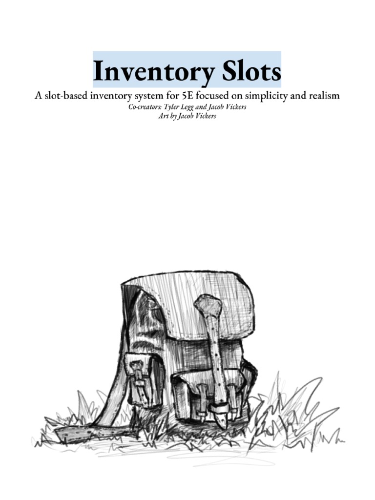 Inventory Slots 5e Rule Variant | PDF | Armour | Inventory