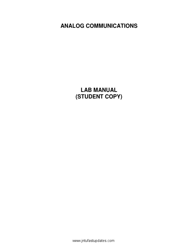 Analog Communications Lab Manual Pdf Modulation Frequency Modulation