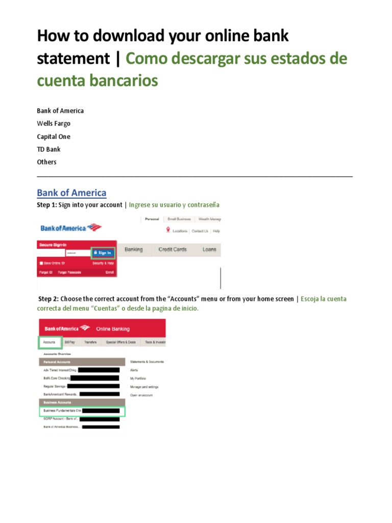 Guide - How To Download Online Bank Statements | PDF