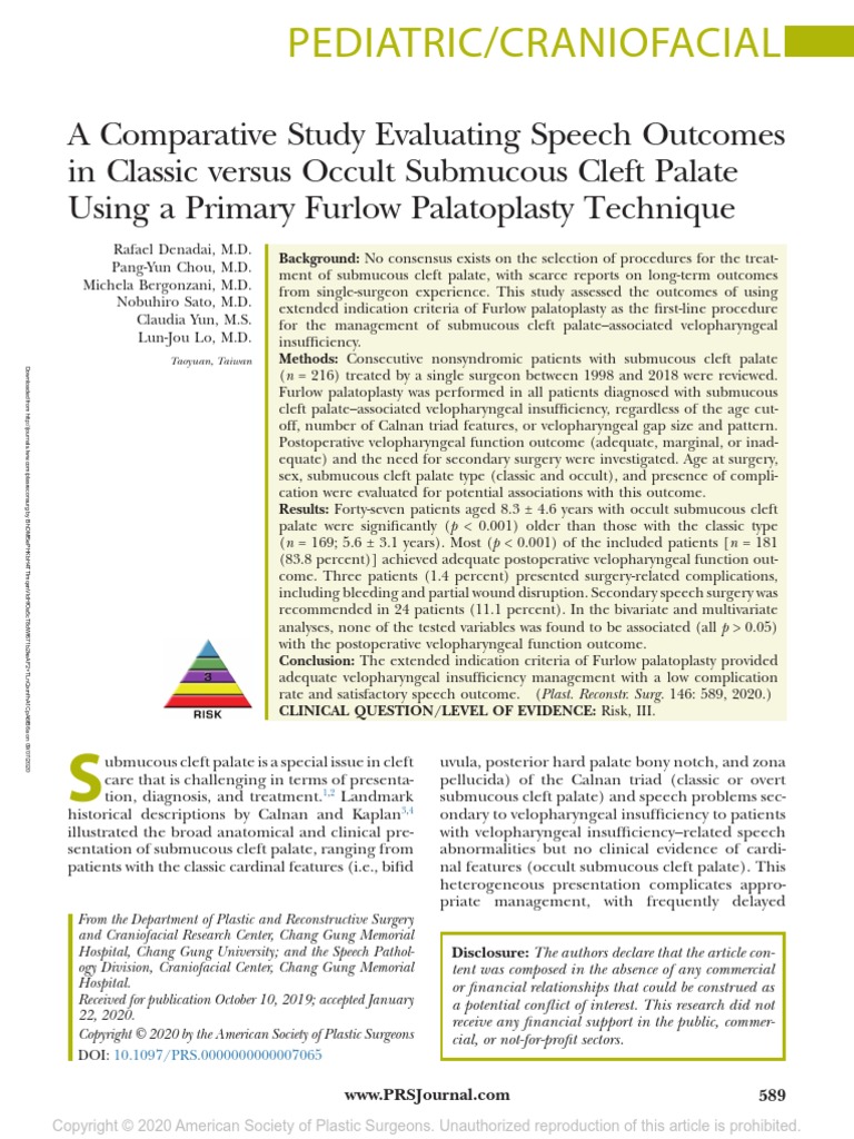 2020 A Comparative Study Evaluating Speech Outcomes in Classic Versus ...