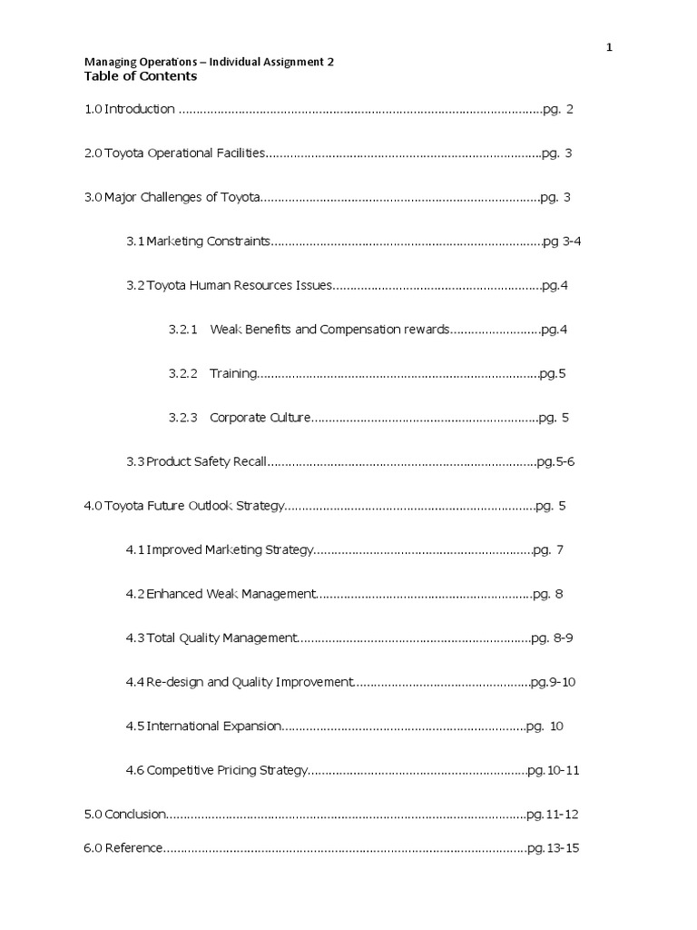 Toyota's Operational Challenges and Solutions | PDF | Lexus | Pricing