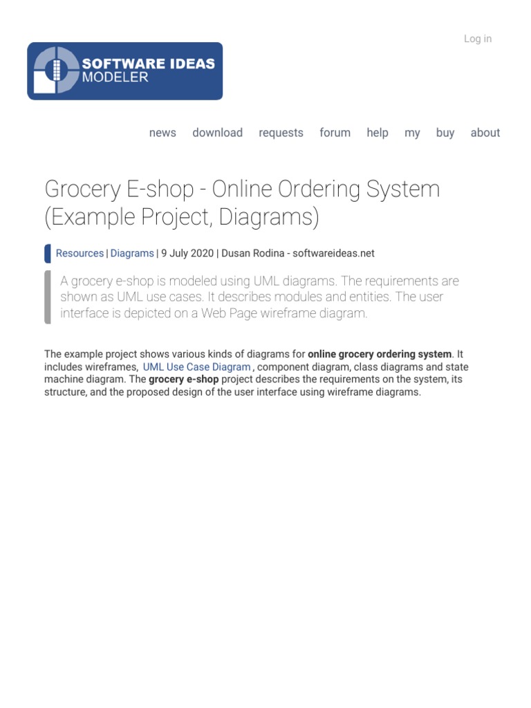 Modeling an Online Grocery Ordering System Using UML Diagrams | PDF ...