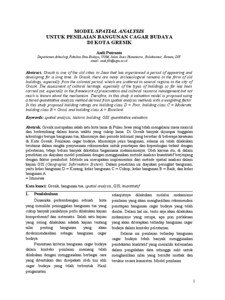 Model Spatial Analysis Untuk Penilaian Bangunan | PDF