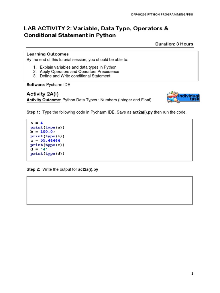 Lab Activity 2 - Student | PDF | Python (Programming Language ...