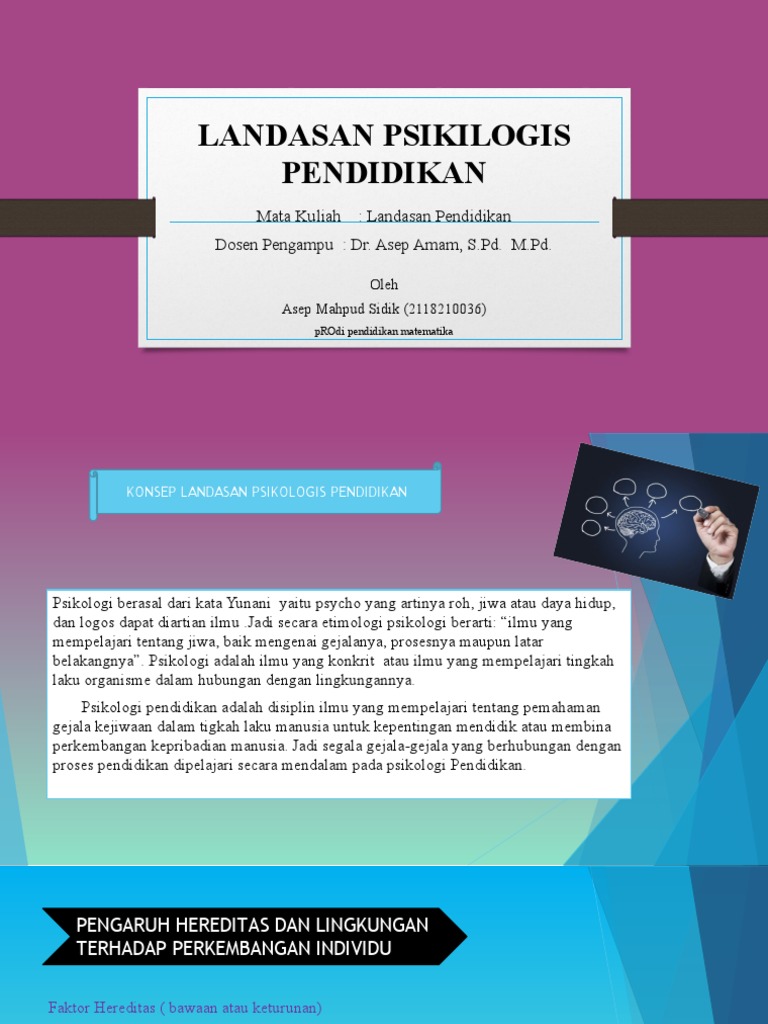 Landasan Psikologis Pendidikan | PDF Landasan Psikologis Pendidikan | PDF