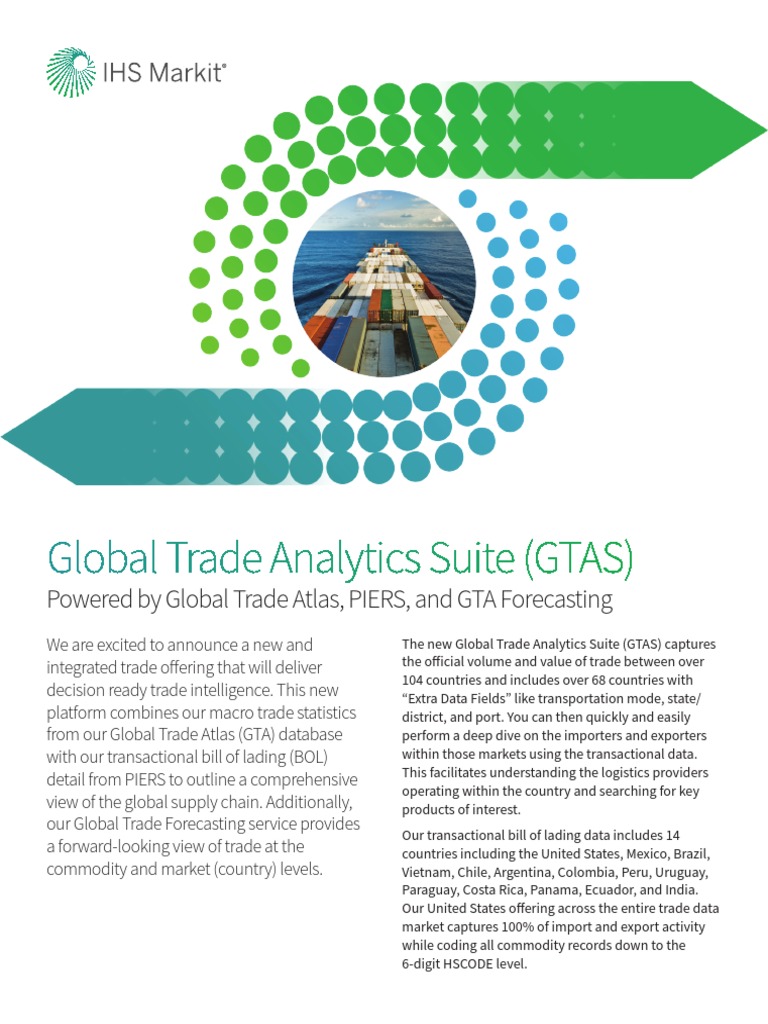 Global Trade Analytics Suite (GTAS) : Powered by Global Trade Atlas ...