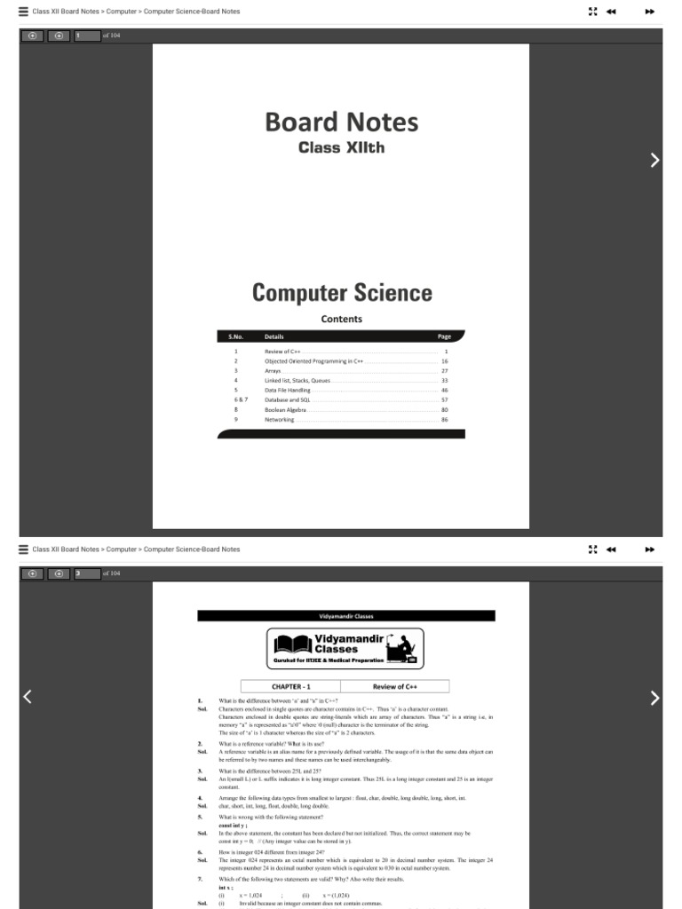 Computer Science Guide VMC Class XII Boards | PDF