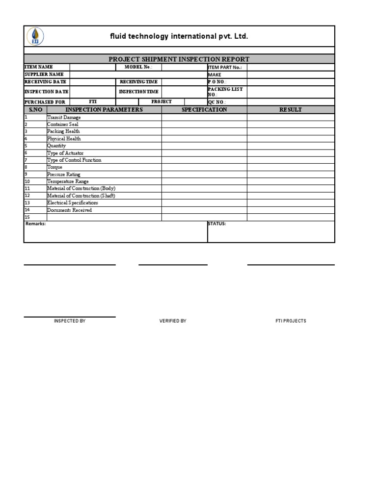 Actuator Inspection Report | PDF