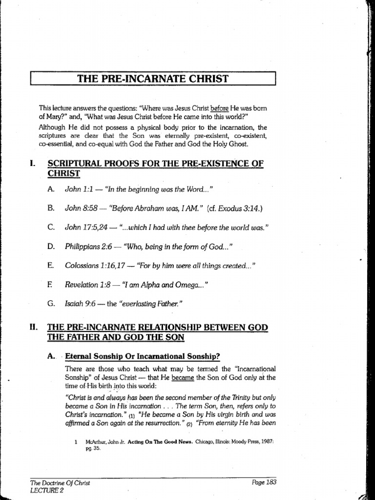 The Pre-Incarnate Christ | PDF