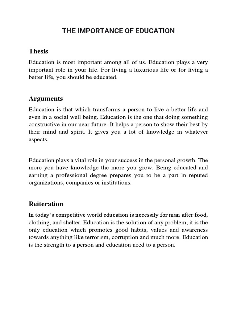 The Importance of Education | PDF
