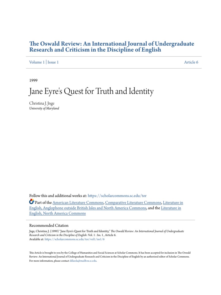 Jane Eyres Quest For Truth and Identity | Download Free PDF | Jane Eyre ...