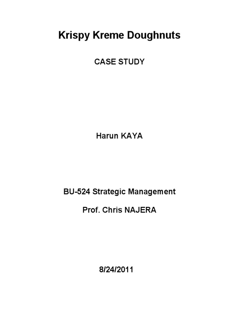 Krispy Kreme Doughnuts Project | PDF | Business | Economies