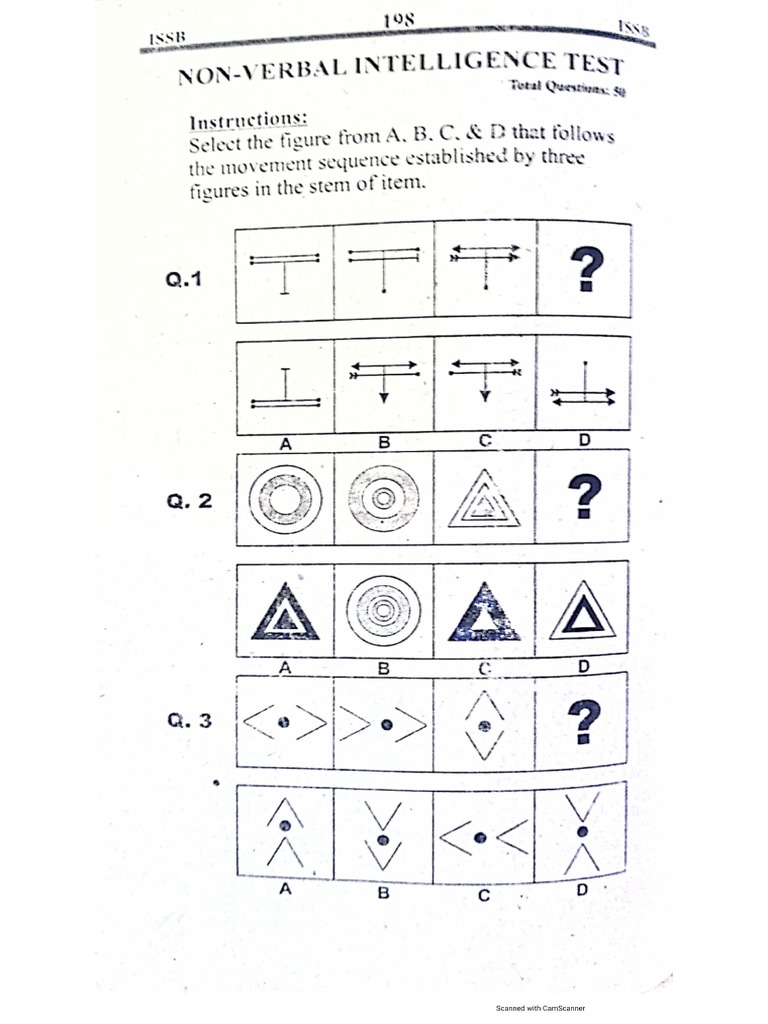 Non Verbal Intelligence Test | PDF