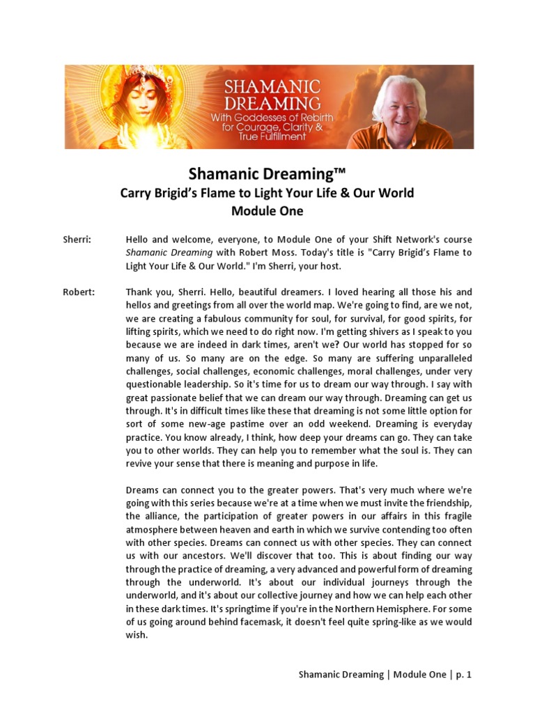 Module 1 Transcript | PDF | Dream
