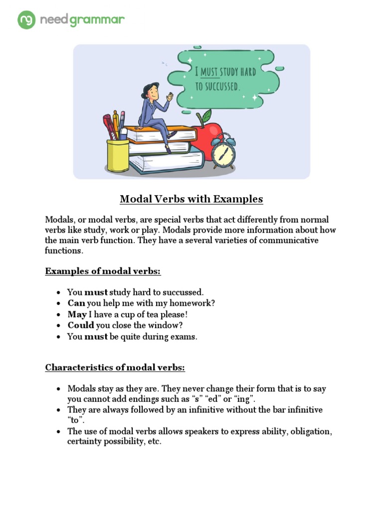 Modal Verbs PDF | PDF | Linguistic Morphology | Grammar