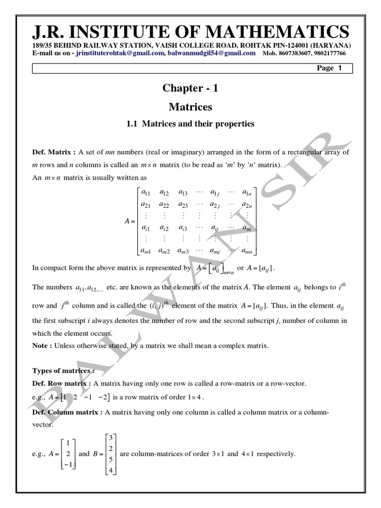 JR Linear Algebra (Pgs-359) | PDF | Matrix (Mathematics) | Determinant