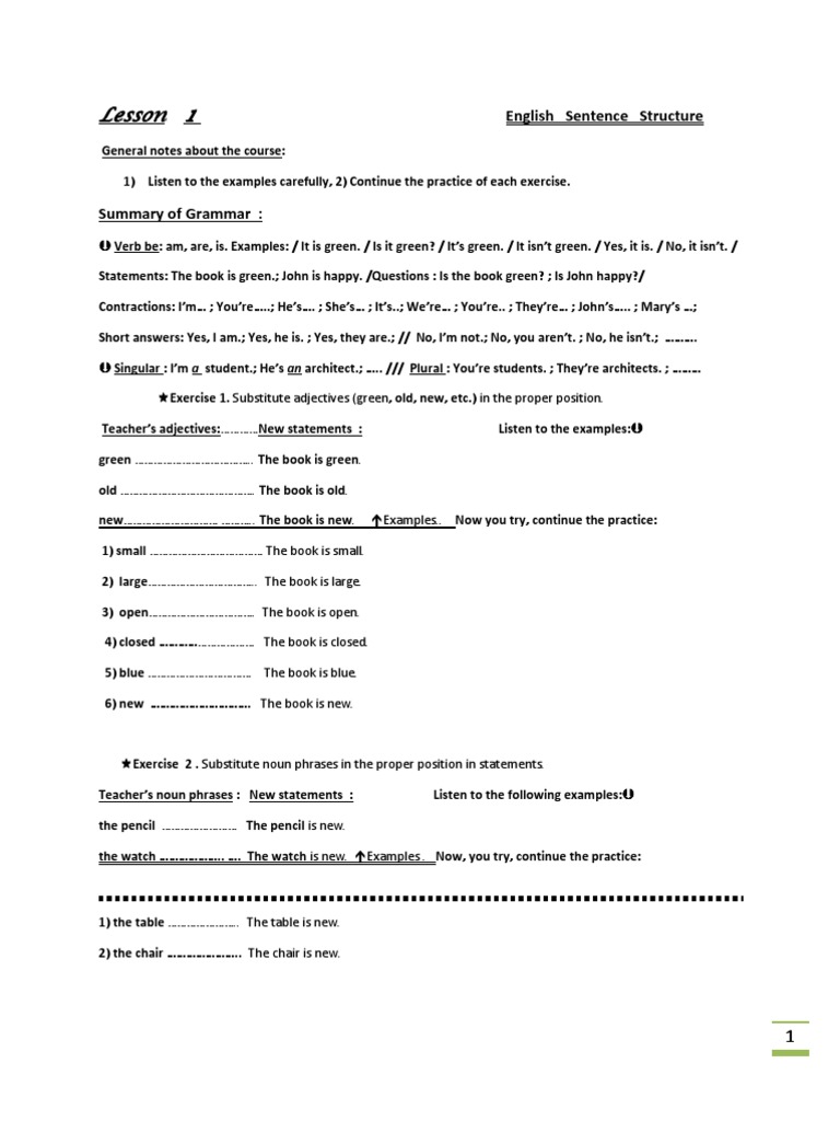 ENGLISH EXERCISES 2 From Recorded Lessons On Tapes of SLL of George ...