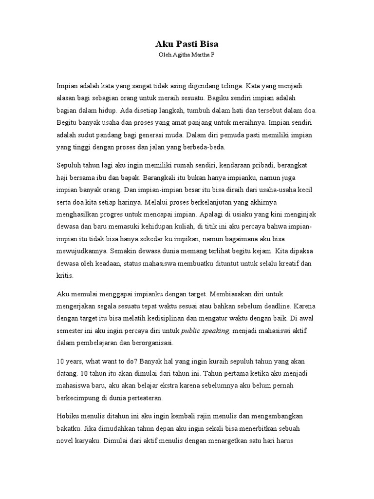 Agithaaa - Aku Pasti Bisa | PDF