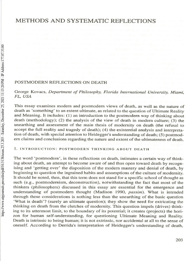 Methods and Systematic Reflections: Department International University ...