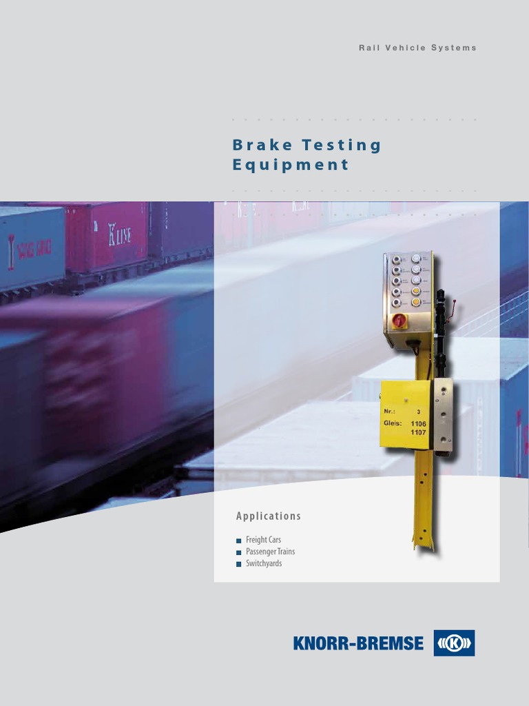 Brake Testing Equipment (P-1257) | PDF | Train | Rail Transport