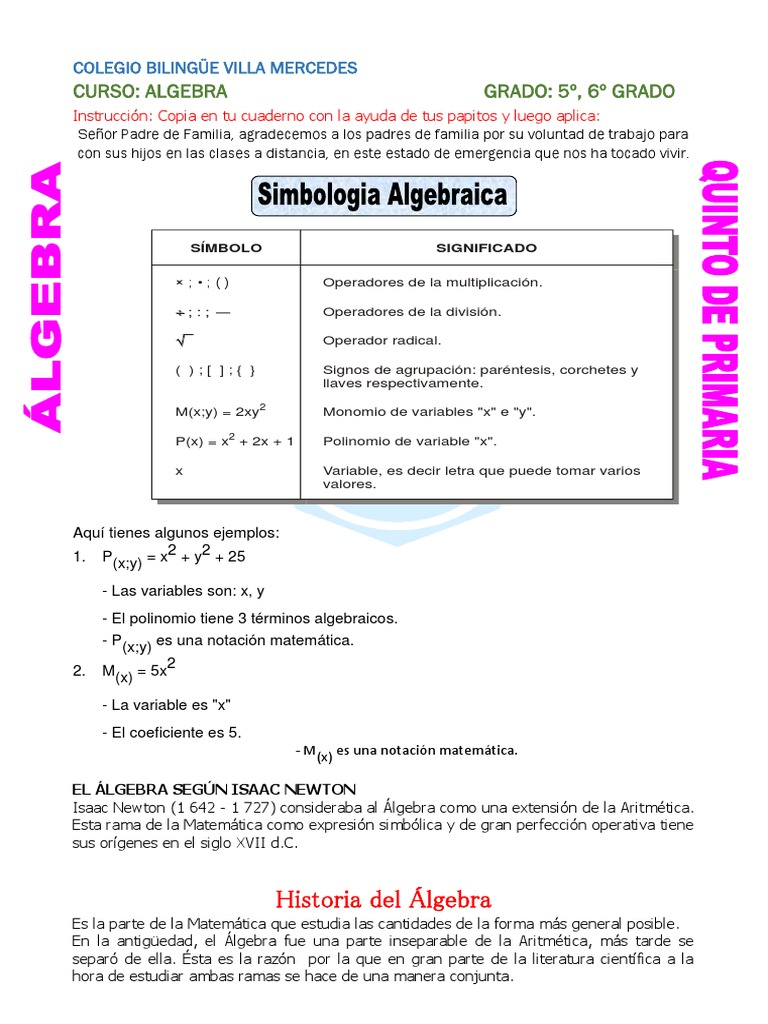 Simbologia Algebraica | PDF | Álgebra | Aritmética