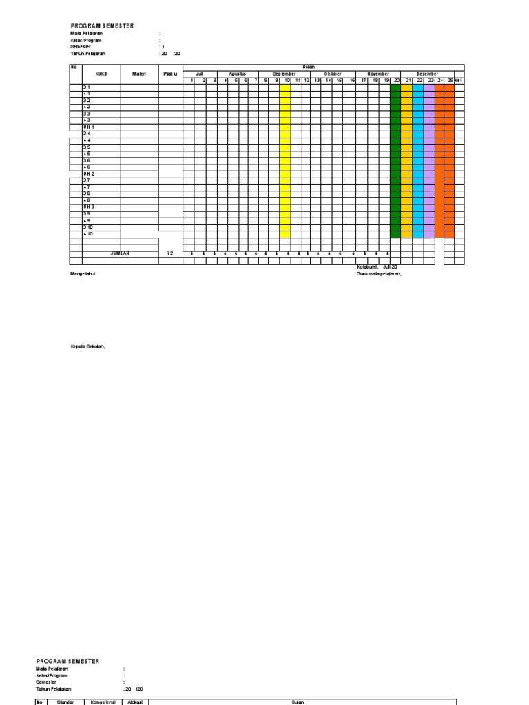 Prota, Prosem Kosong 2021-2022 | PDF