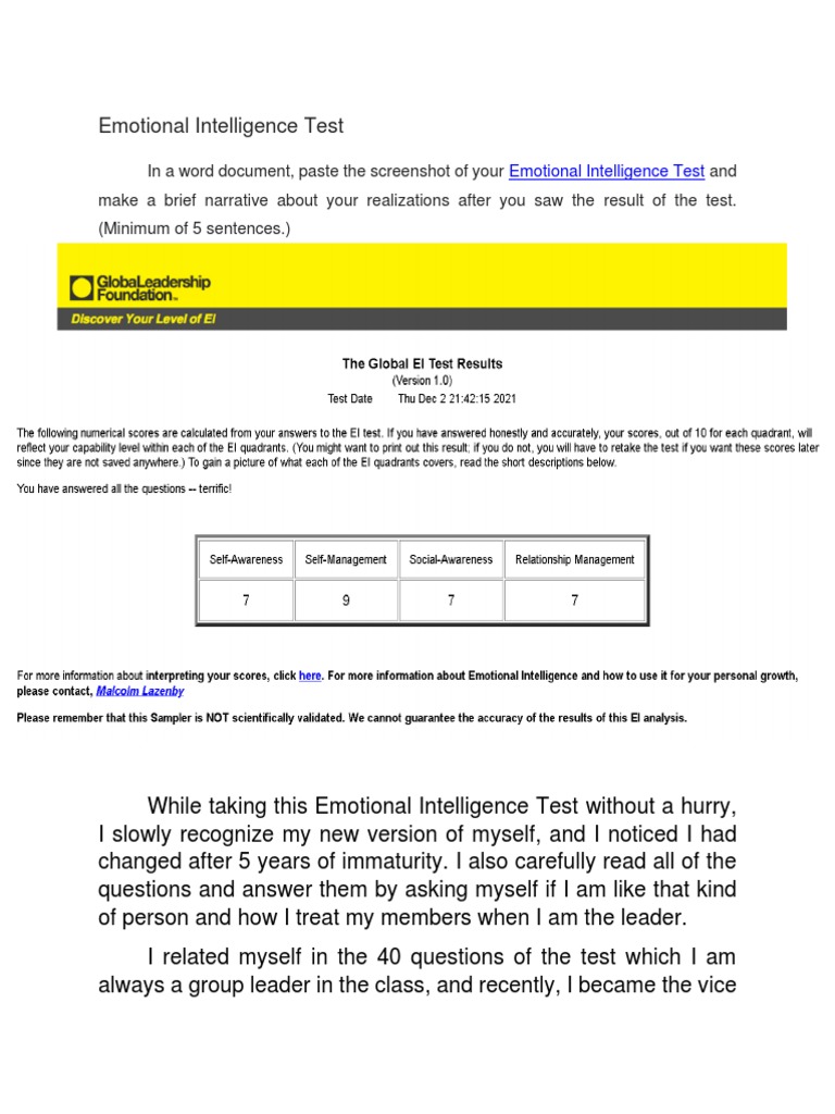 Understanding Myself as a Leader: Insights from an Emotional ...