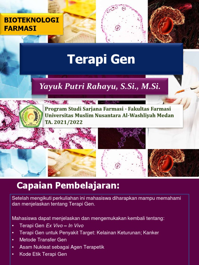 Terapi Gen Yayuk Putri Rahayu S Si M Si-77045518 | PDF