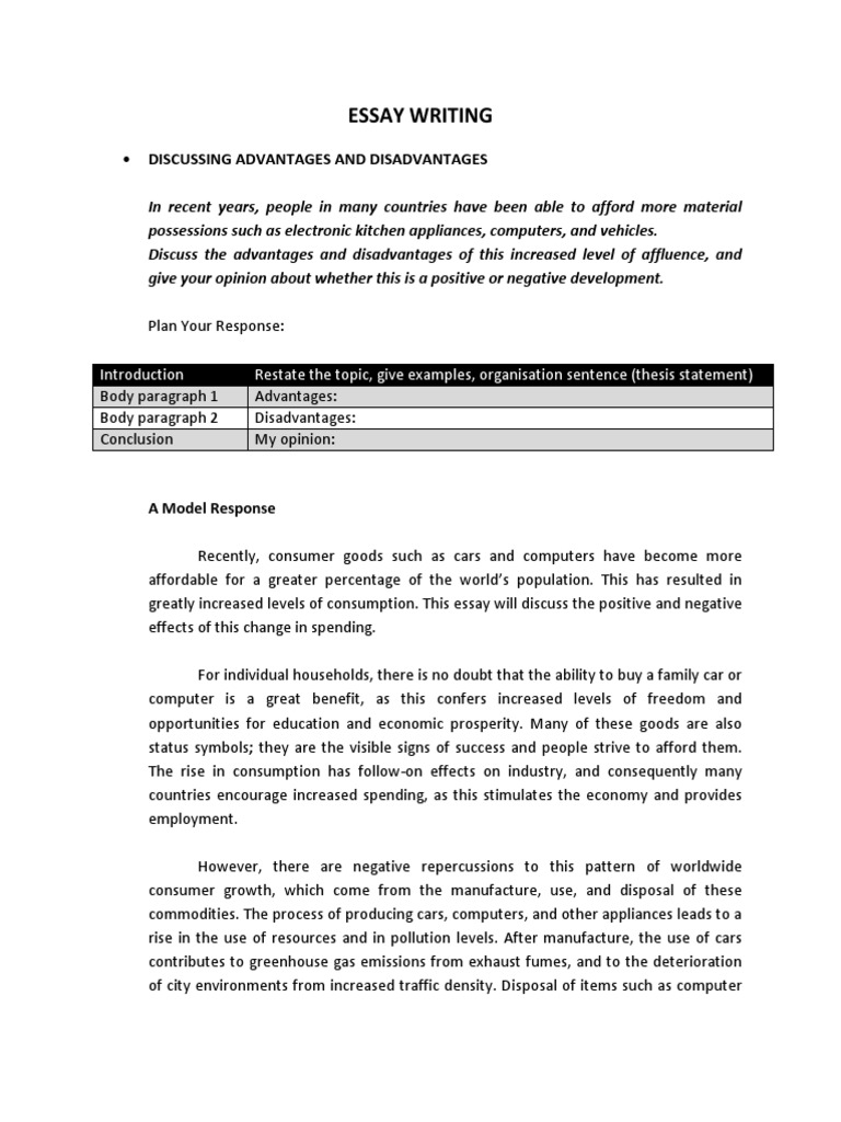 Essay Writing: Restate The Topic, Give Examples, Organisation Sentence ...