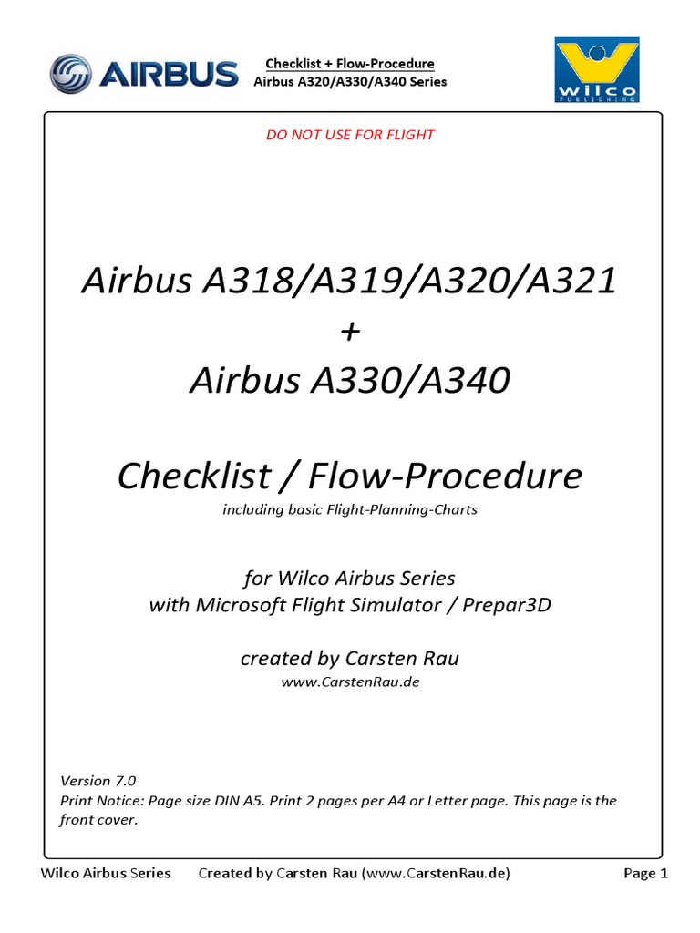 Checklist A320 A330 A340 Wilco Airbus Series | PDF | Vehicles ...