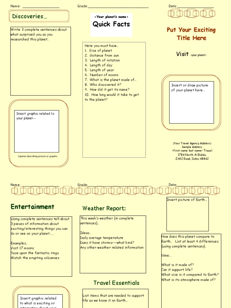 Template For Space Brochure | PDF | Earth | Planets