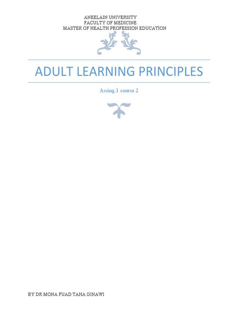 Adult Learning Principles | PDF | Learning | Adult Education