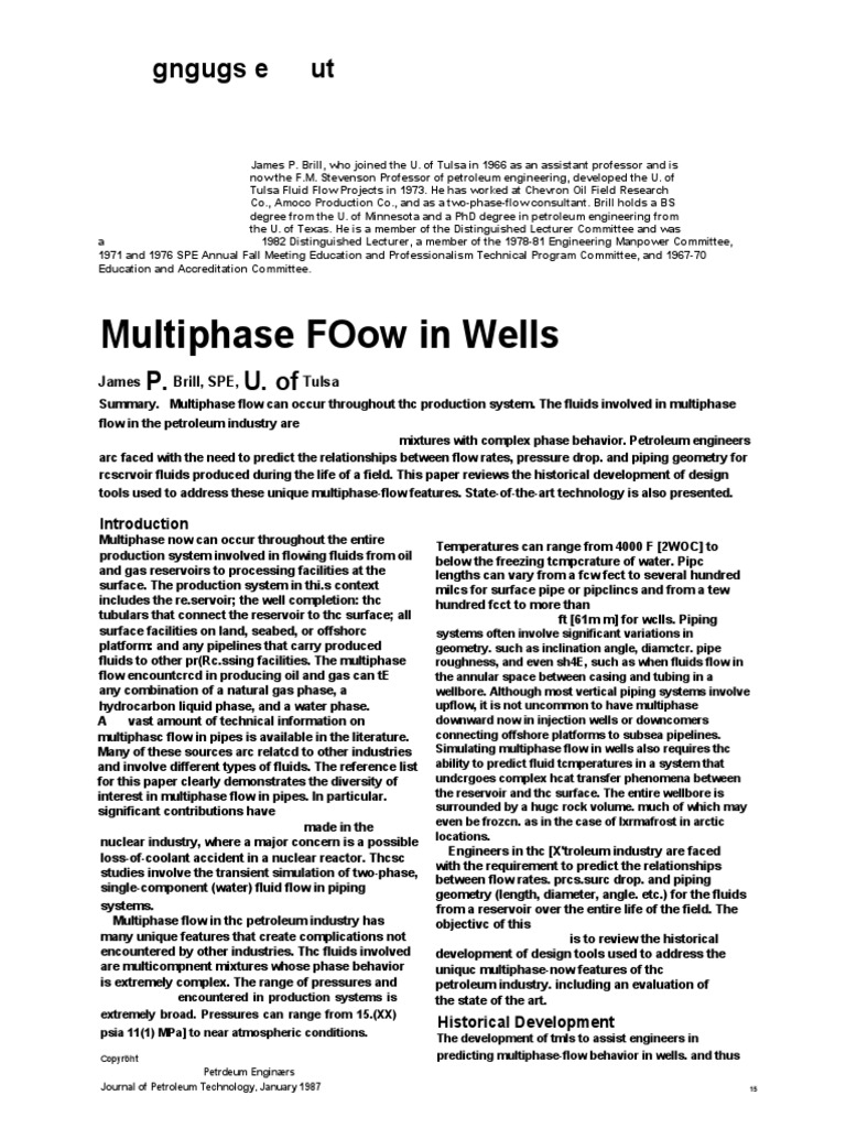 Multiphase Foow in Wells: Gngugs E Ut | PDF | Fluid Dynamics | Phase ...