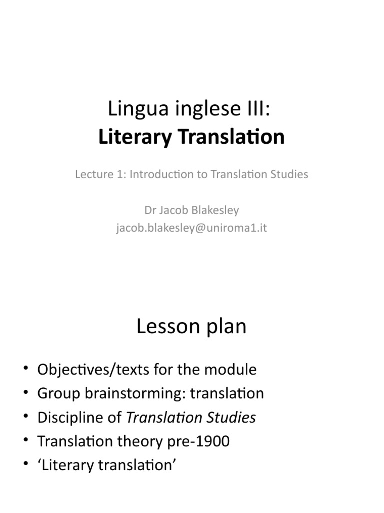 Introduction to Literary Translation | PDF | Translations | Linguistics