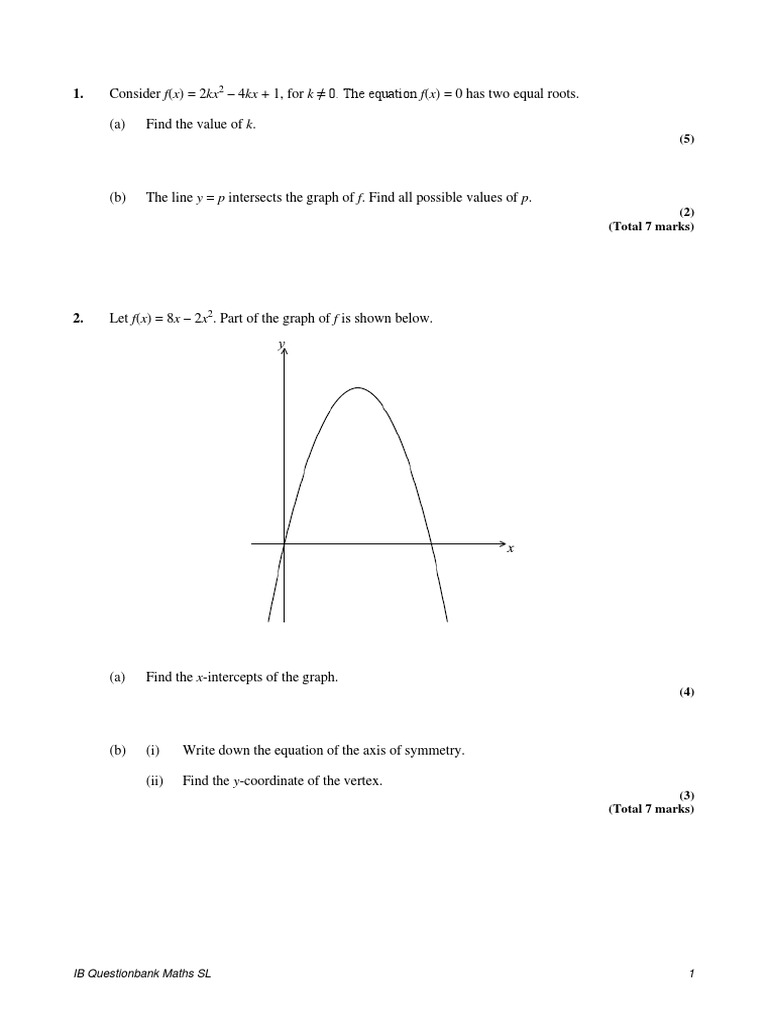 Quadratic SL Q PDF | PDF | Quadratic Equation | Function (Mathematics)