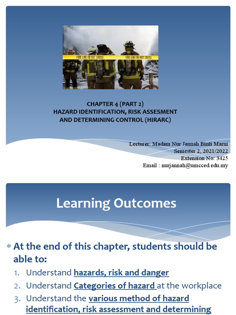 Chapter 4 (Hazard Identification, Risk Assessment and Determining ...