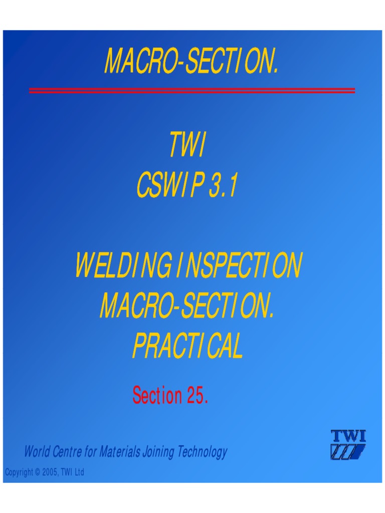 'TWI CSWIP Macro Practical Inspection (Compatibility Mode) | PDF ...