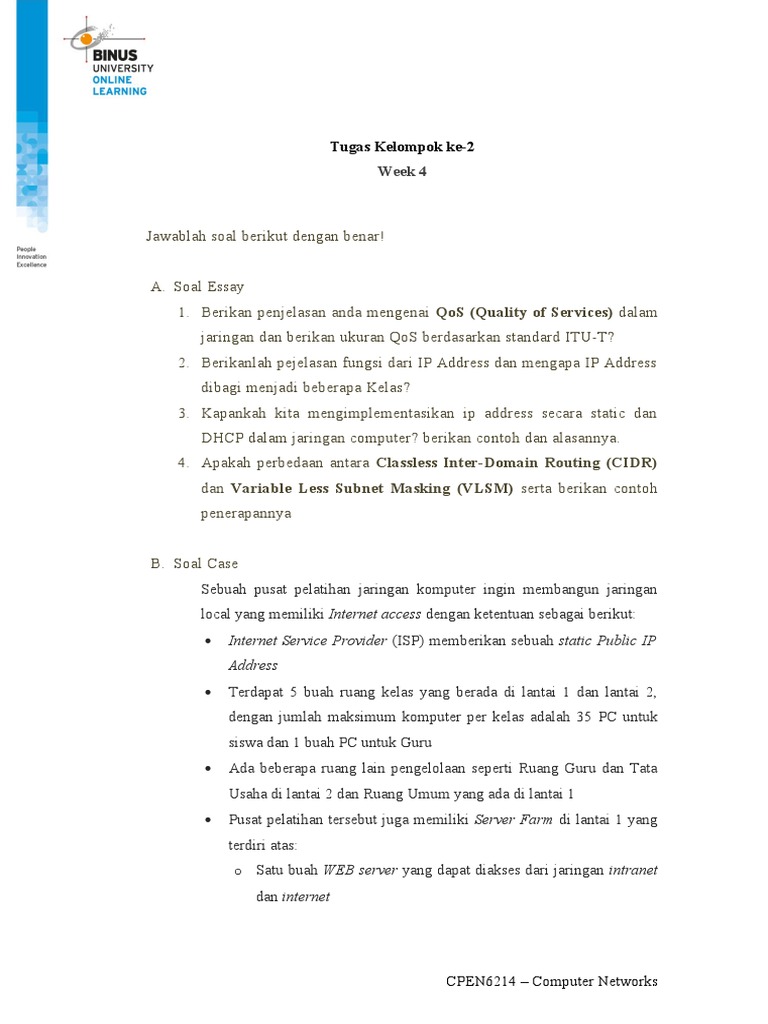 Soal Binus | PDF | Komputer