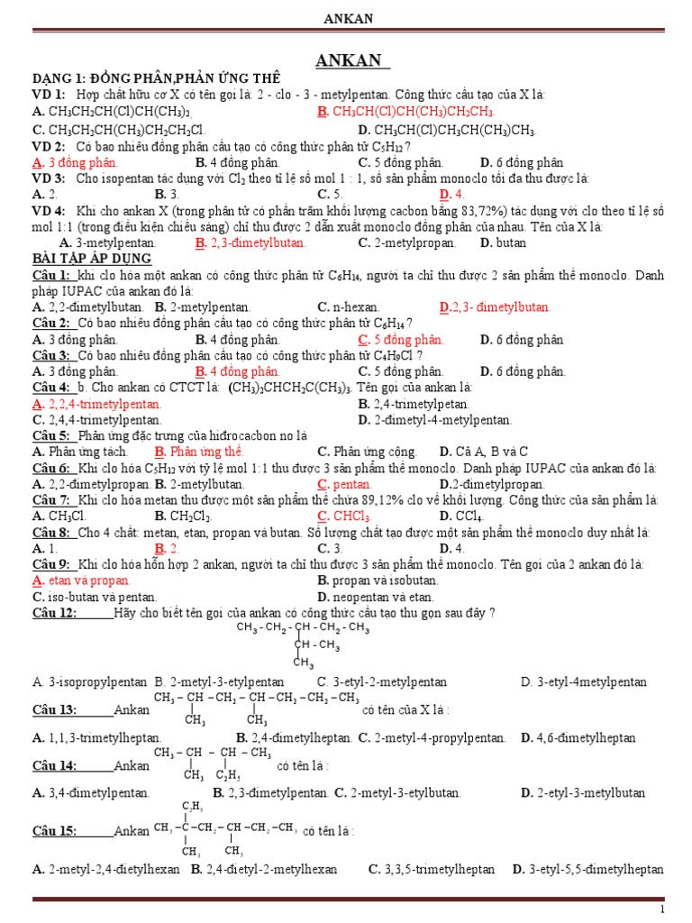 Các D NG Bài Ankan 1 | PDF